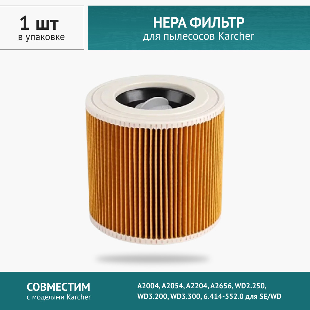 HEPA фильтр для пылесоса Karcher MV2, MV3, WD3, D2250, WD3.200, 6.414 ...