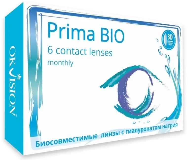Prima Bio -4.00 / 14.2 / 8.8, 6 штук (линз) контактные гидрогелевые ...