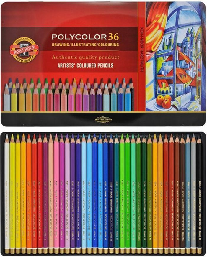 Набор карандашей Koh-I-Noor POLYCOLOR, цветные, художественные, 36 ...