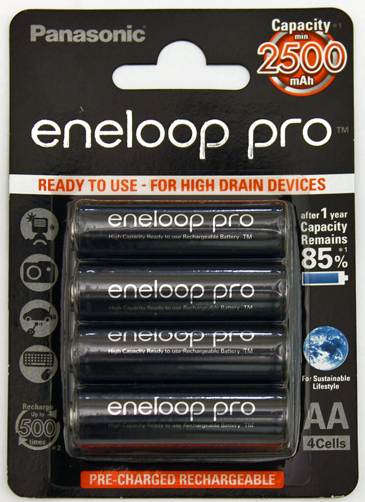 Аккумуляторы Ni Mh 2500 Mah Aa Eneloop Pro 4шт купить с доставкой по