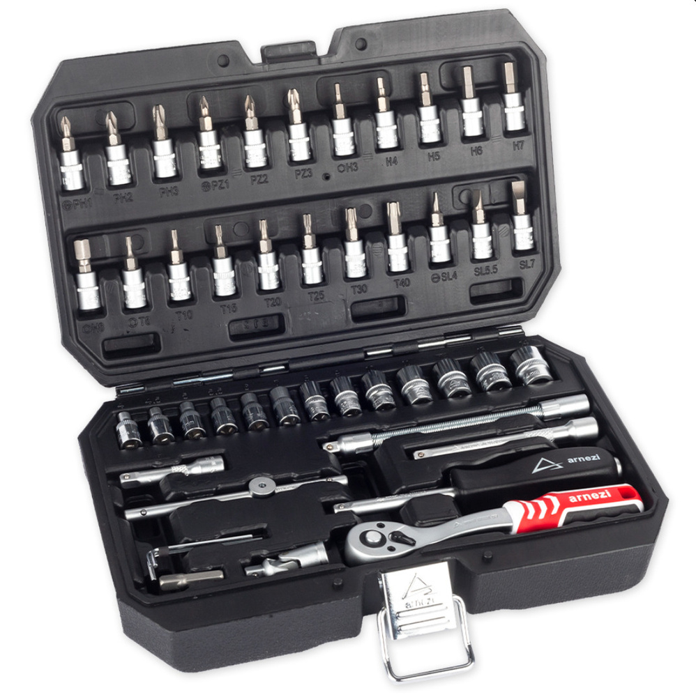 Набор инструментов 46 пр. 1/4DR ARNEZI - купить по выгодной цене в интернет-магазине OZON ...