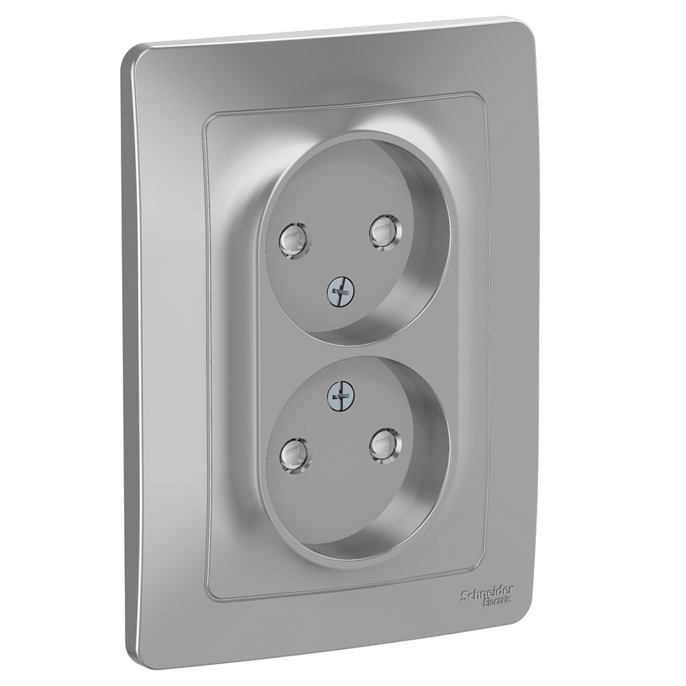Розетка двойная Schneider Electric Blanca с защитными шторками, скрытый ...