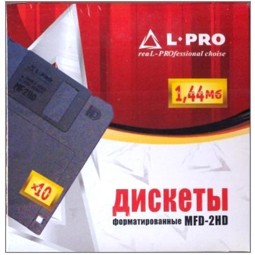 Дискеты форматированные 10 штук L-Pro MFD-2HD черный, дискета HD 1.44 Мб, для FDD флоппи ...