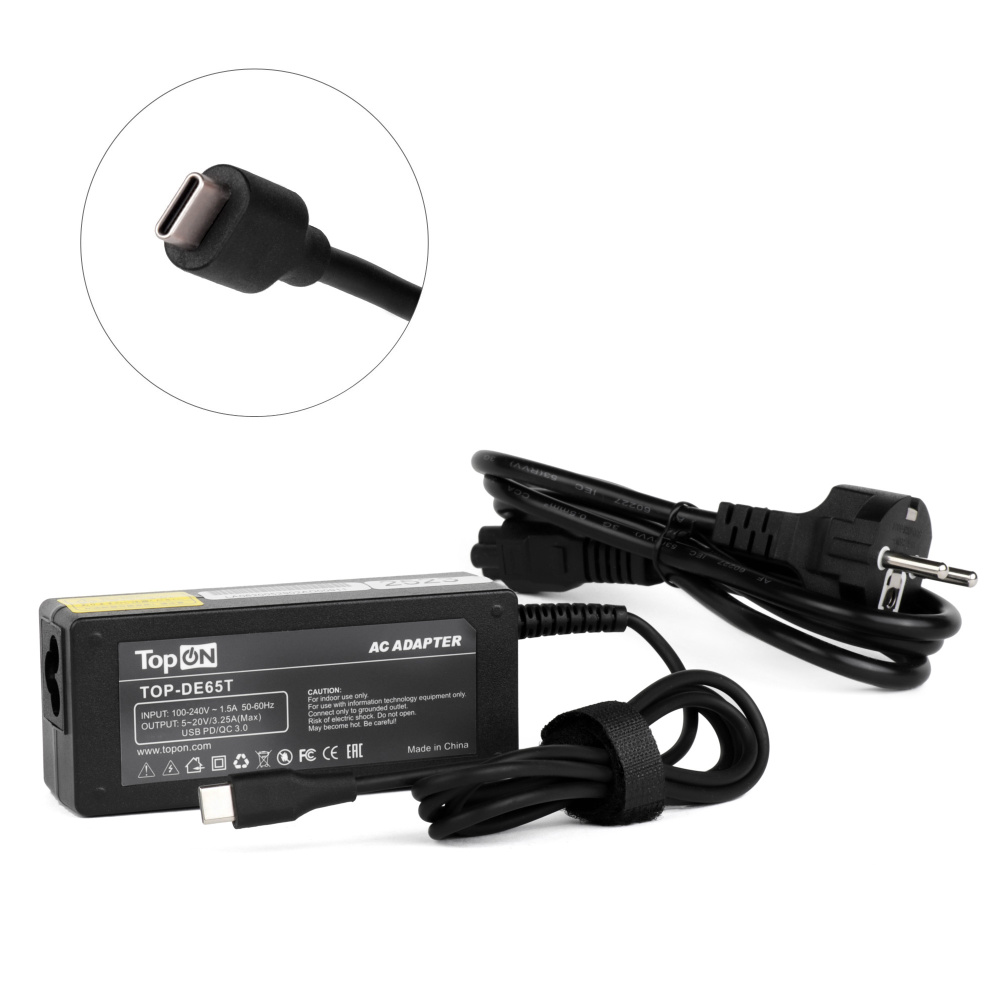 Блок питания TopON для Dell 20V 3.25A (Type-C) 65W - купить с доставкой ...
