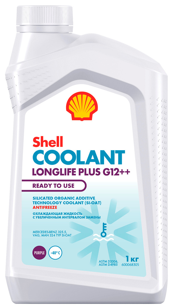 Антифриз TEBOIL SHELL Coolant Longlife Plus G12 ++, Готовый раствор ...