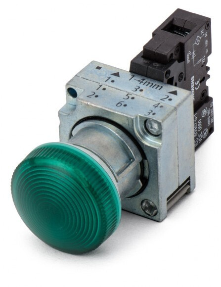 лампа сигнальная круглая металл с концентрическим кольцом + встроенный ...