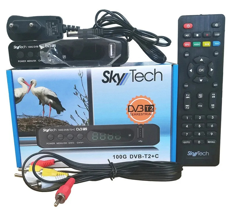 ТВ-ресивер Skytech 100G DVB-T-T2+C, черный купить по выгодной цене в ...