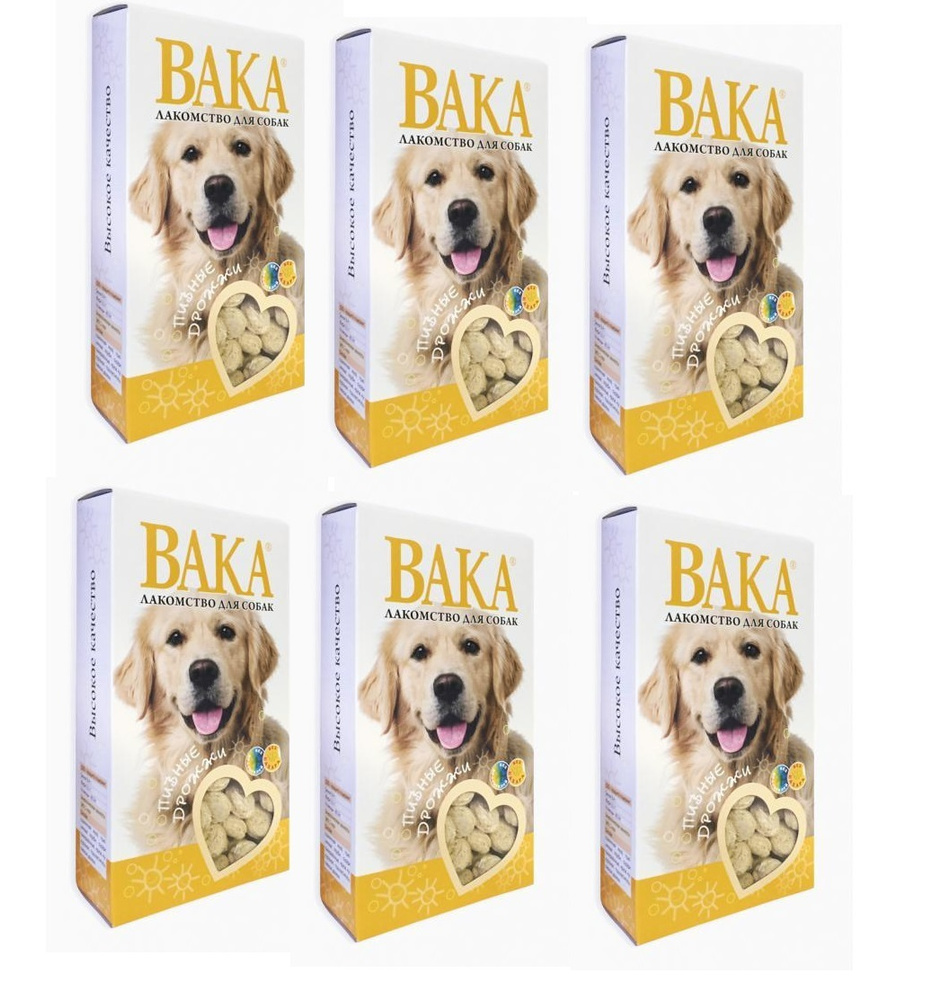 Вака Лакомство для собак, пивные дрожжи, 100 г, 6 шт - купить с ...