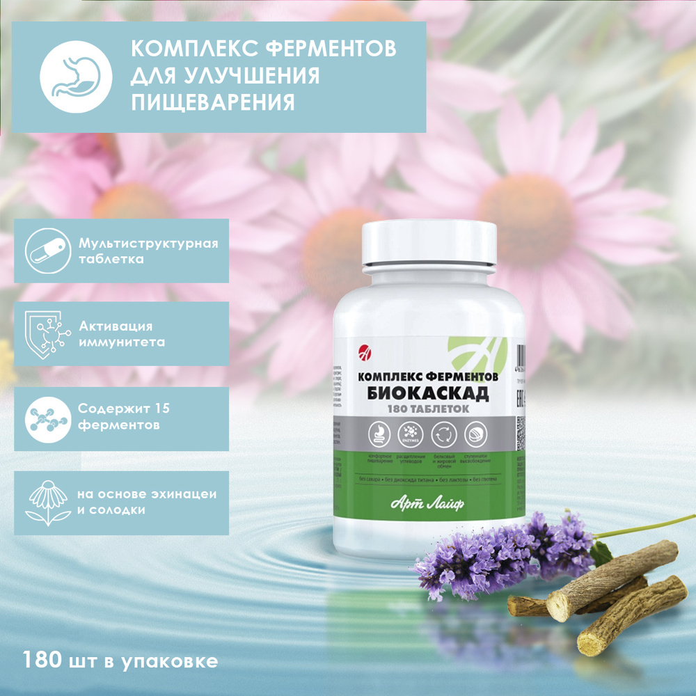 Комплекс ферментов Биокаскад Арт Лайф, БАД для ЖКТ, для улучшения ...
