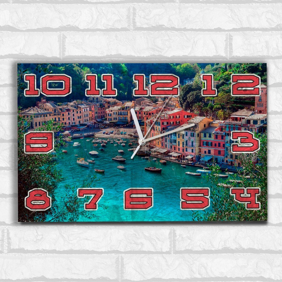 Настенные бесшумные часы ОСП путешествия Italia Италия Венеция пицца море 5286 купить