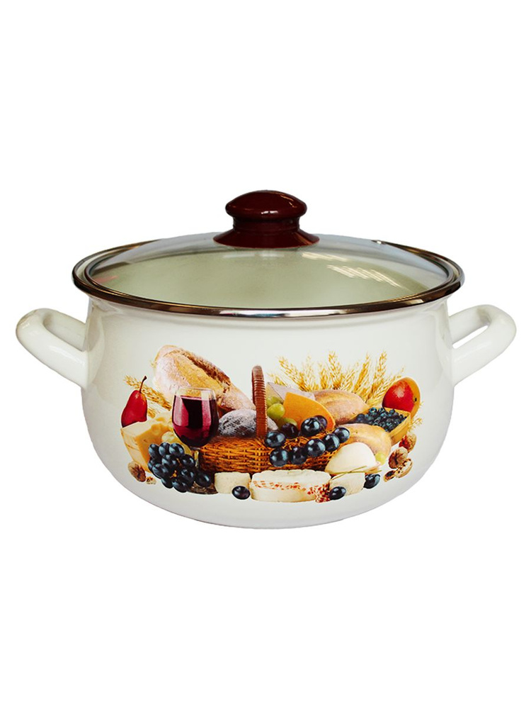 Interos Кастрюля Палермо, Эмалированная сталь, Нержавеющая сталь, 5,7 л - купить с доставкой по ...