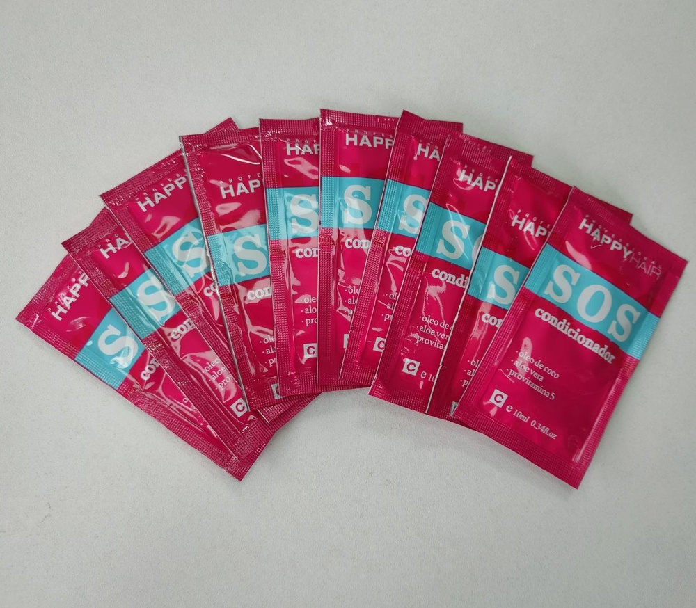 НАБОР Саше Happy Hair SOS кондиционер без сульфатов, 10шт х 10 мл ...
