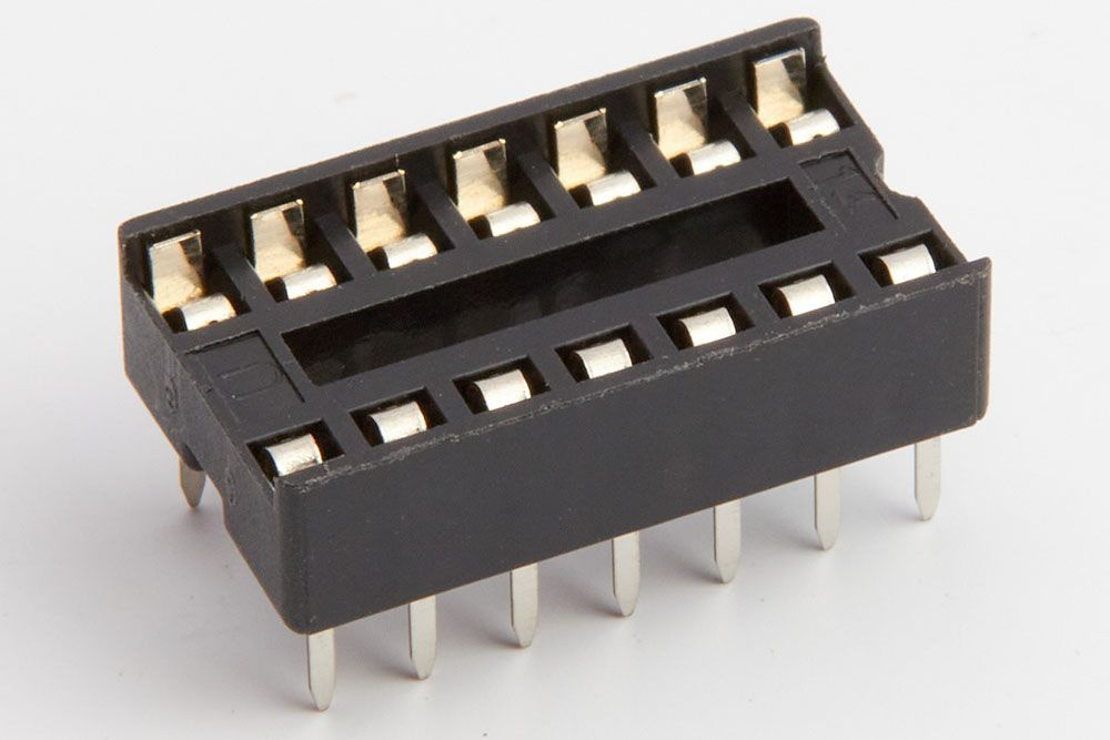 Держатель SCS-14 (KLS1-216-14-D-7.62) DIP шаг 2.54мм разъем узкая ...