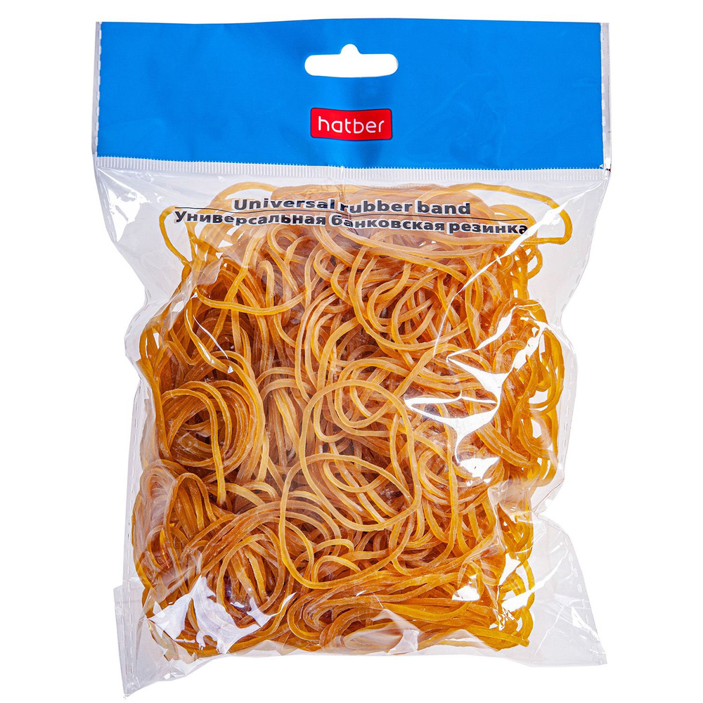 Резинка банковская Hatber диаметр 38мм, длина 60мм, 200гр в пакете с европодвесом купить на OZON ...