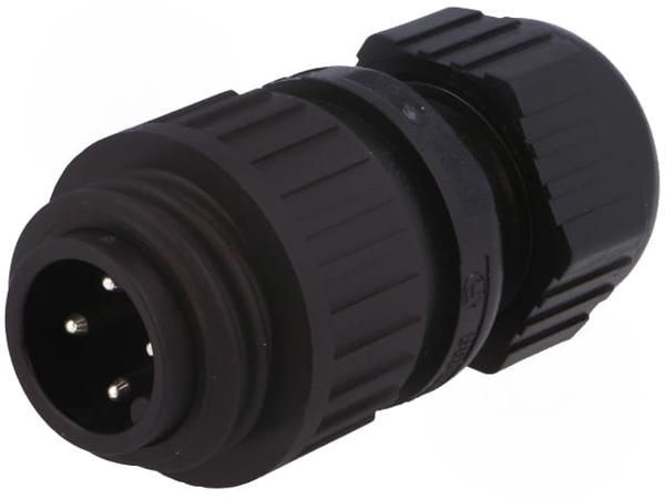 Разъем HIRSCHMANN CA3LS питания круглый "папа" коннектор IP67 PIN:4(3+1 ...
