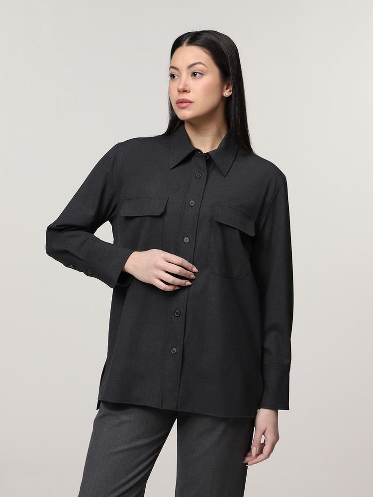 Рубашка Женский Zara серый Полиэстер, Вискоза, размер 44, 46 Марокко купить c доставкой на OZON ...