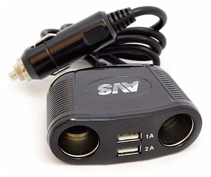 Разветвитель прикуривателя 12/24V (на 2 выхода + 2 USB) AVS CS220U купить по низкой цене с ...