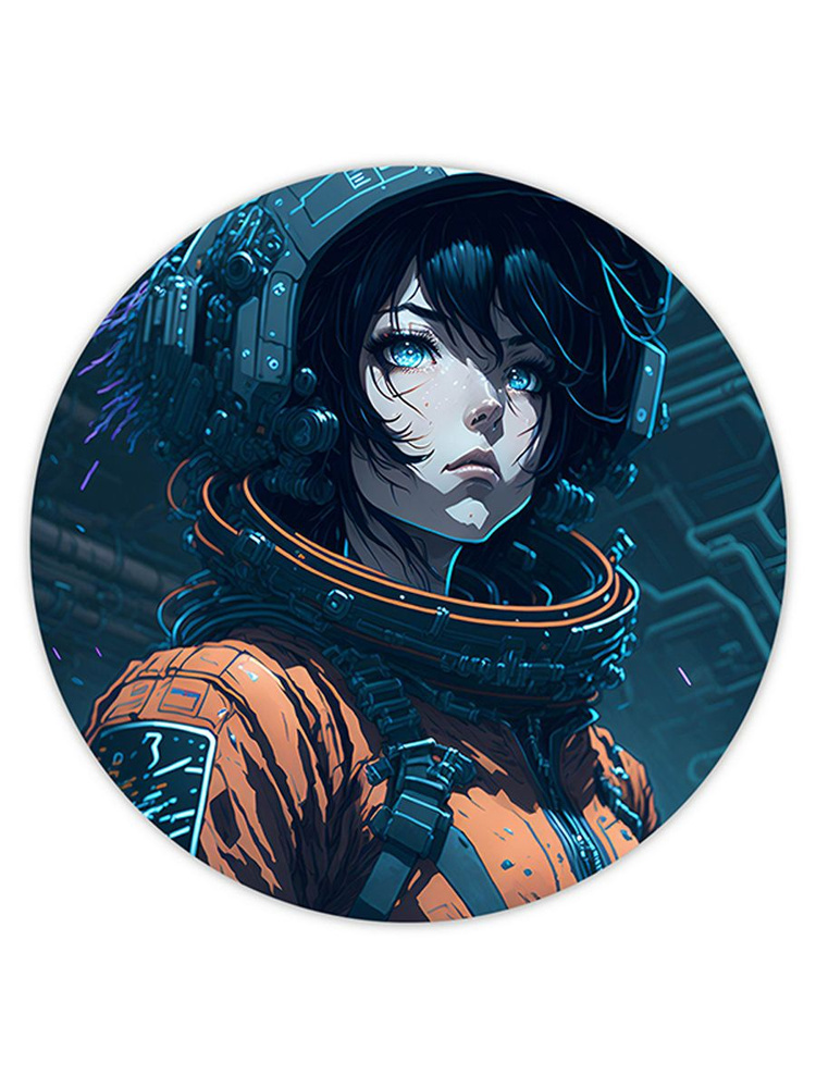 0692 Коврик для мышки компьютерной маленький Киберпанк аниме девушка в ...