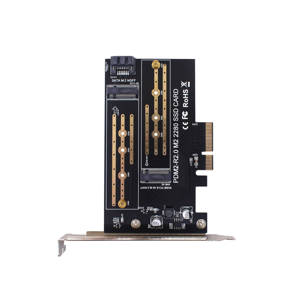 Плата адаптера Pcie Dual M 2 Nvme To Pcie 4x M2 Ssd Adapter Bm Key купить с доставкой по