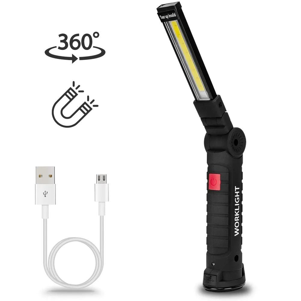 Фонарик аккумуляторный светодиодный SimpleShop ручной с магнитом 5 режимов - купить с доставкой ...