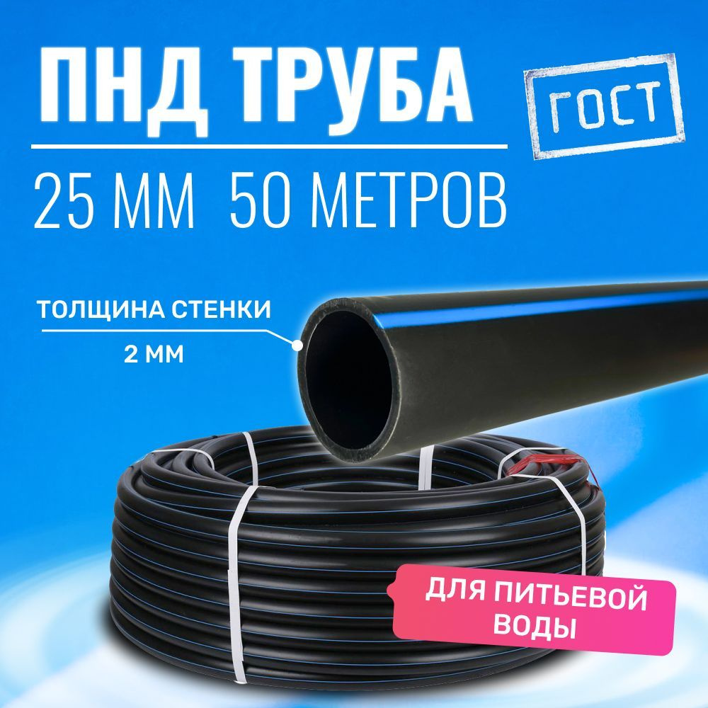 Труба ПНД 25*2*50 метров водопроводная питьевая напорная - купить по ...