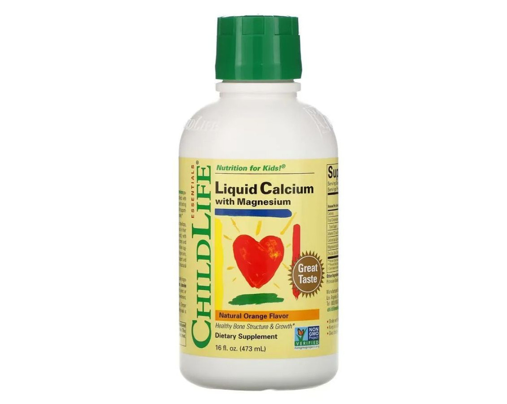 ChildLife Calcium & Magnesium, Жидкий Кальций с Магнием, с натуральным ...