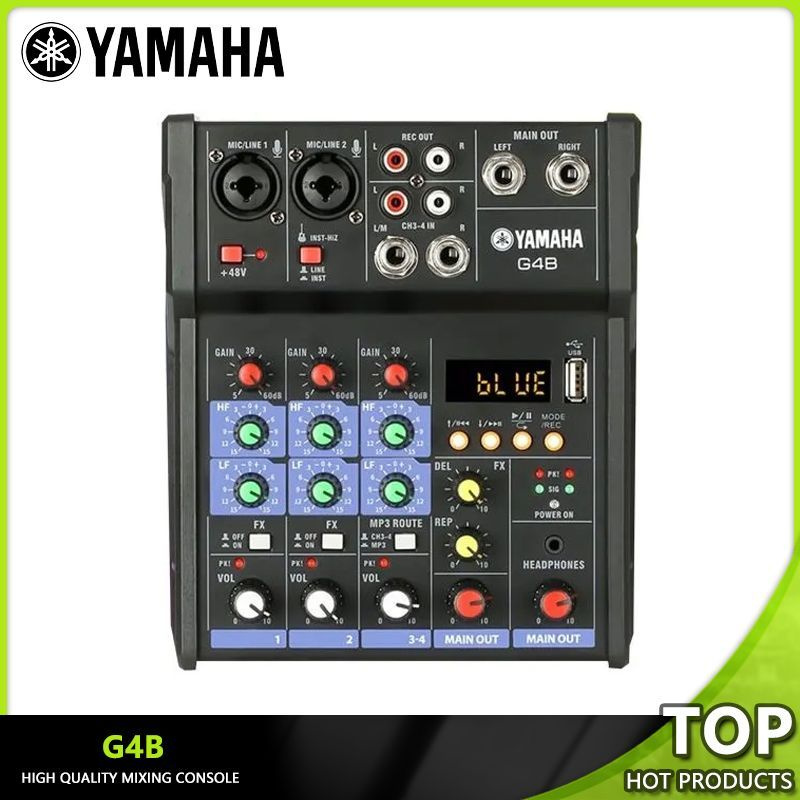 Yamaha G4B Audio Mixer 4 -Channel Stereo Tone Bluetooth Wireless USB ...
