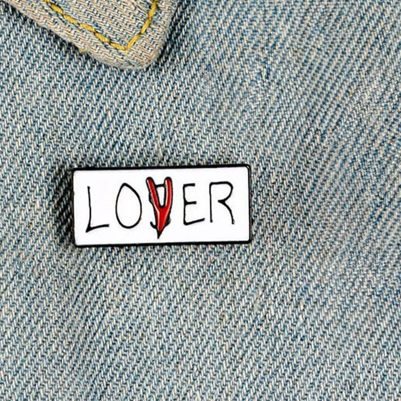 Металлический значок на рюкзак loser/lover - купить с доставкой по ...