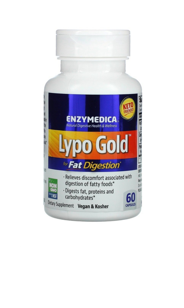 Ферменты для Усвоения Жиров, Белков и Углеводов ENZYMEDICA Lypo Gold ...