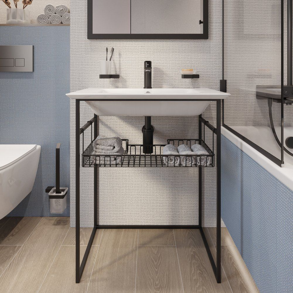 Консоль STWORKI Мосс 70 с раковиной 14070-KL, черный муар купить на OZON по низкой цене (1204173990)