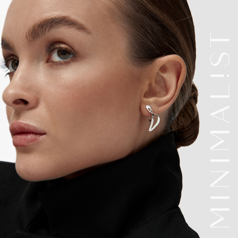 Minimal!st Серьги ювелирные Серебро родированное 925 пробы - купить с доставкой по выгодным ...