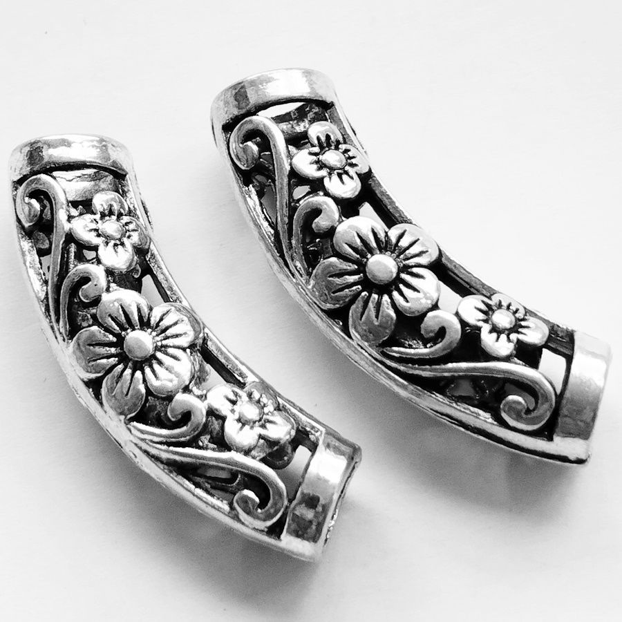 Бусины "Цветочки" (2шт) для бороды, косичек (отверстие 4мм) - купить с ...