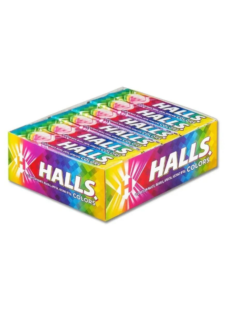 Конфеты Леденцы Halls Colors, ассорти, 12 шт по 25 г. - купить с ...