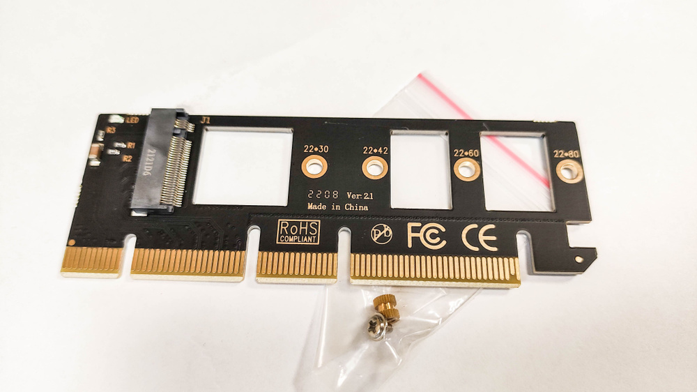 Переходник адаптер M.2 NVMe NGFF SSD to PCIE 3,0 4gb/s X4 разъем X16 ...