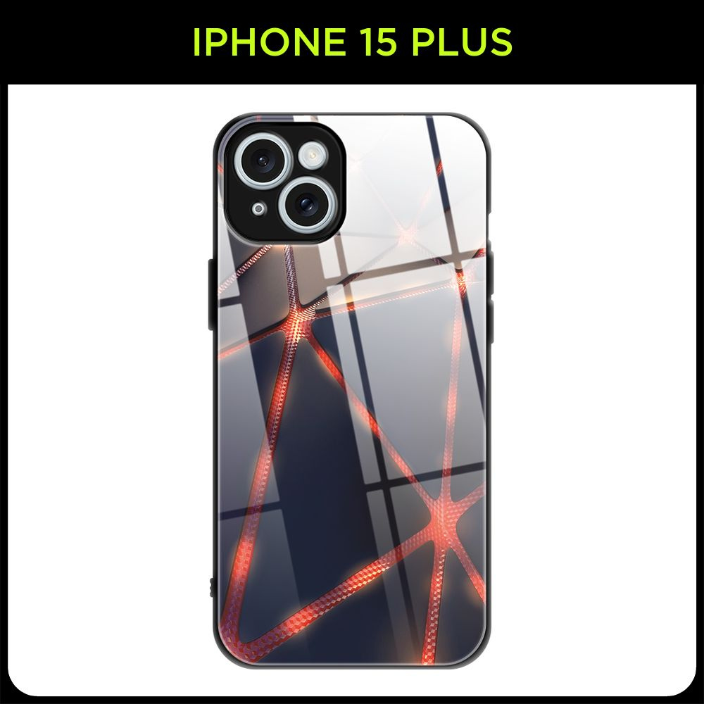Стеклянный чехол на Apple iPhone 15 Plus / Айфон 15 Плюс с принтом ...