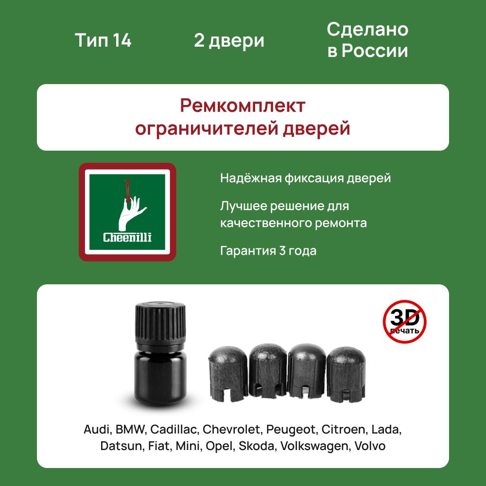 Ремкомплект ограничителей дверей для Audi Q5 (I-II) 8R; FY 2008-2022, 2 ...
