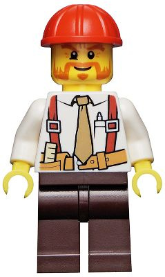 Минифигурка Lego Construction Foreman - Shirt with Tie and Suspenders ...