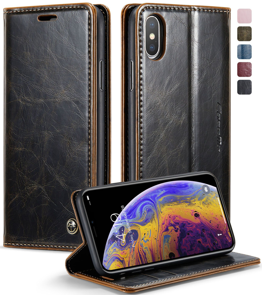Caseme Кожаный книжка чехол для Apple iPhone XS MAX/ Айфон XS MAX с ...