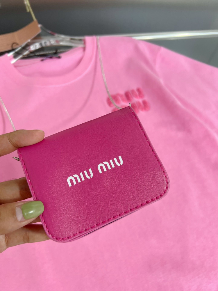 Футболка Miu Miu размер 48 50 цвет розовый 棉花 купить по выгодной цене в интернет магазине