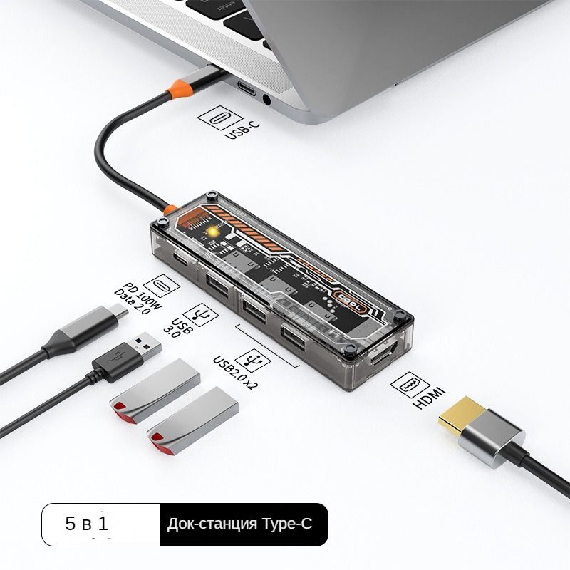Док станция концентратор Usb C типа C к Hdmi совместимому Ethernet