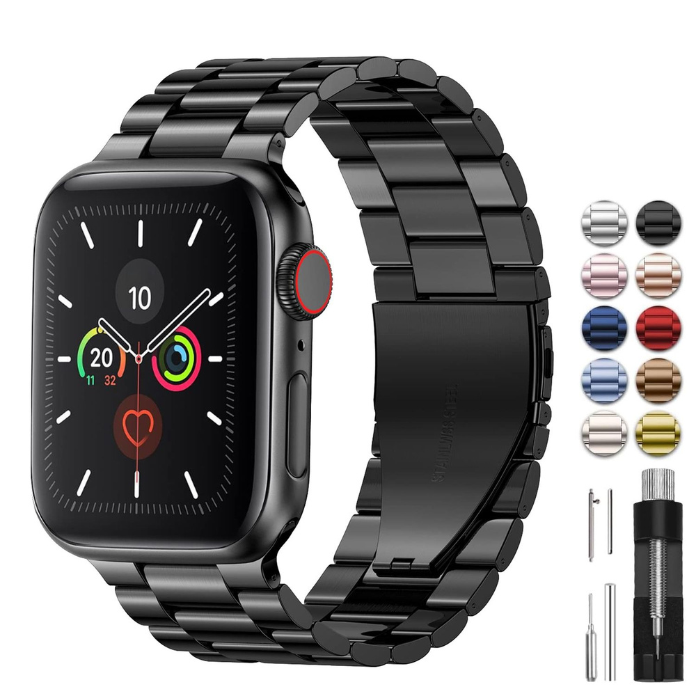 Металлический блочный стальной ремешок для смарт часов Apple Watch ...