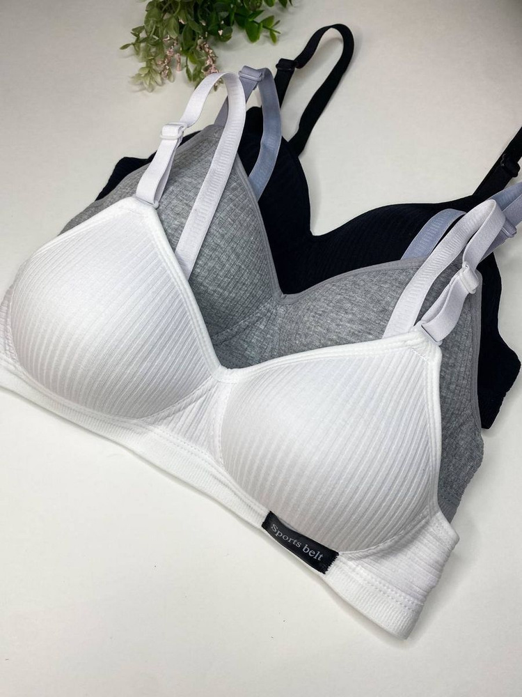 Бюстгальтер Женский без косточек, размер 70A, 70B белый, черный Хлопок, Эластан Китай Крючки ...