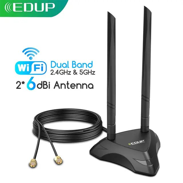 Антенна Wi-Fi 6dBi Dual Band 2.4/5 ГГц EDUP EP-7102 - купить с доставкой по выгодным ценам в ...