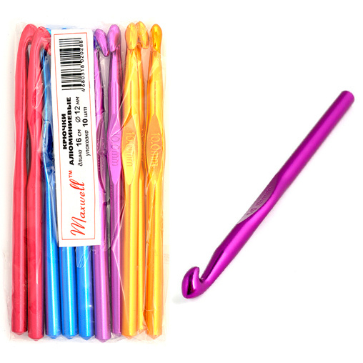 Набор крючков для вязания Maxwell Colors 12,0 мм алюминиевые 10 шт ...