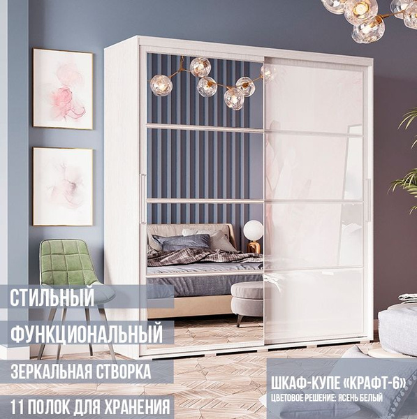 Шкаф-купе БТС КРАФТ, 196.2x59.1x217.6 см купить c доставкой на OZON по низкой цене (418082267)