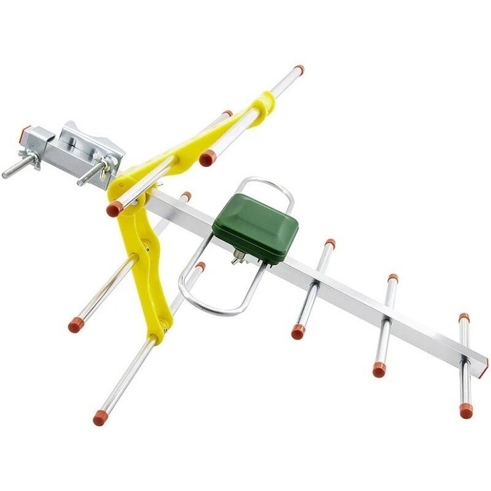 Алюминиевая внешняя уличная ТВ антенна Eurosky ES-003 Евроскай с усилителем DVB-T 2 для приёма ...