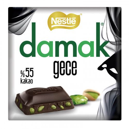 DAMAK GECE тёмный шоколад с фисташкими 60 гр (55% какао) BITTER ...