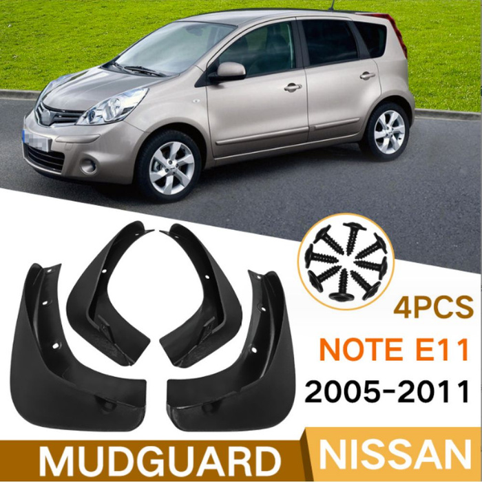 Брызговики для Nissan Note (2006-2009г). Брызговики на Ниссан Ноут ...