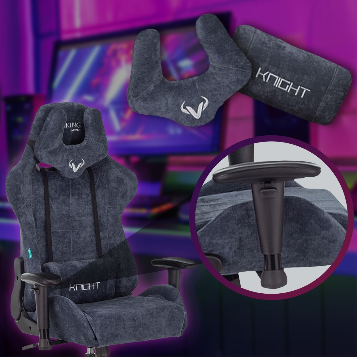 Кресло компьютерное игровое тканевое Бюрократ ZOMBIE VIKING KNIGHT ...