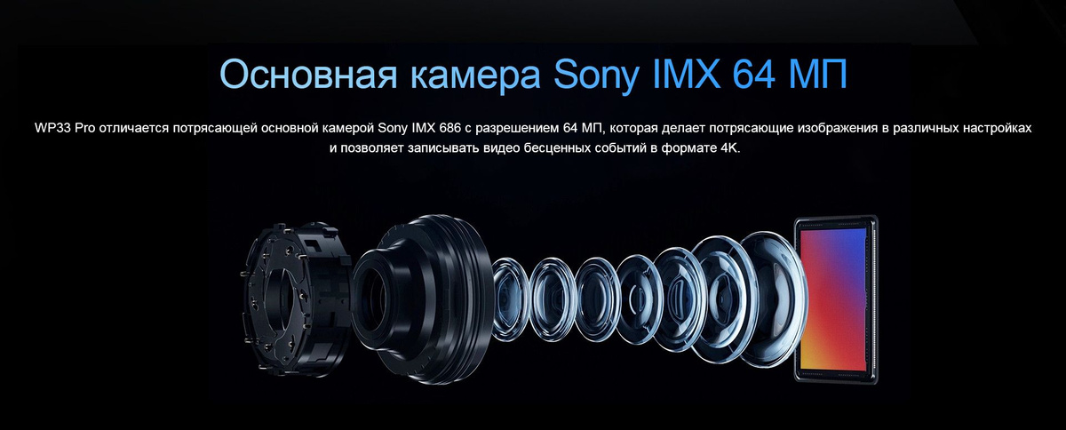 Смартфон Oukitel WP33 Pro 256 ГБ 8 ГБ Черный 6.58 IPS OK-WP33 PRO ...